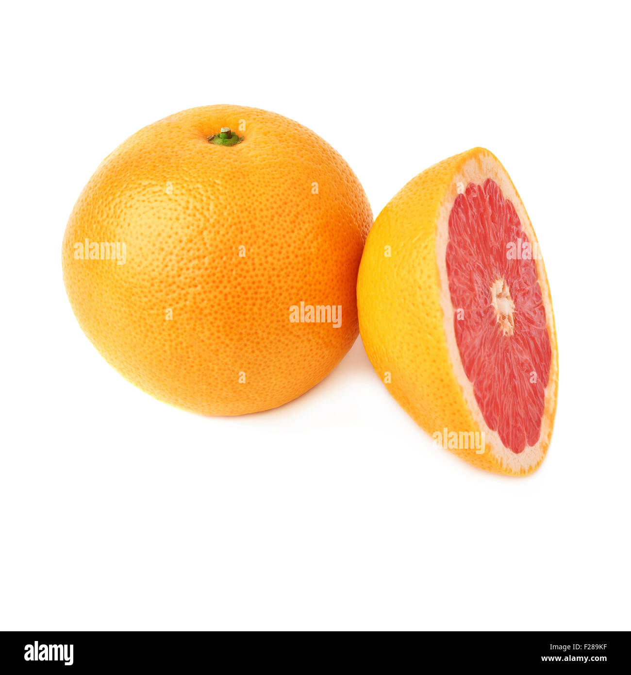 Served fresh grapefruit composition isolated over the white background ...