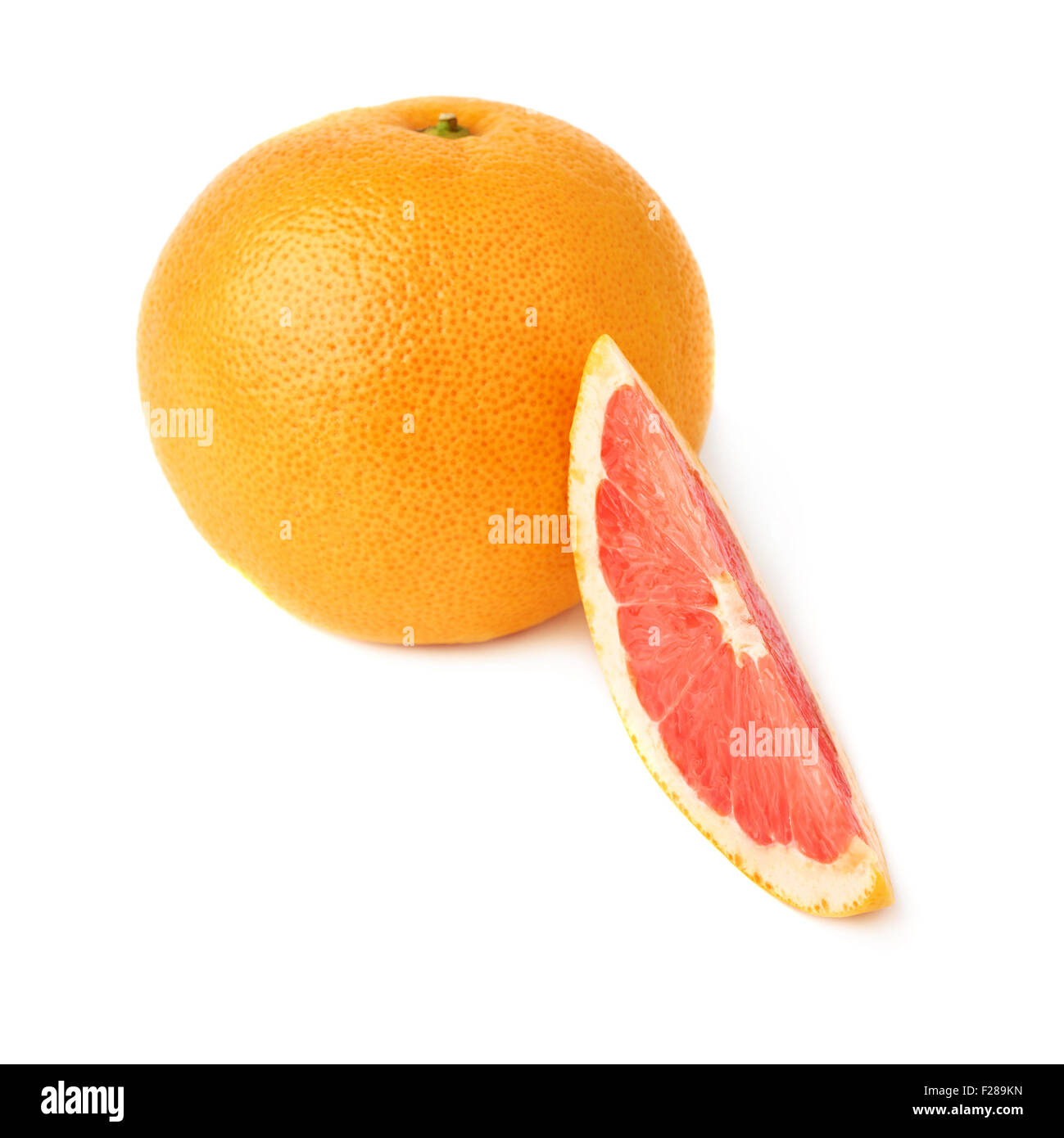 Served fresh grapefruit composition isolated over the white background ...