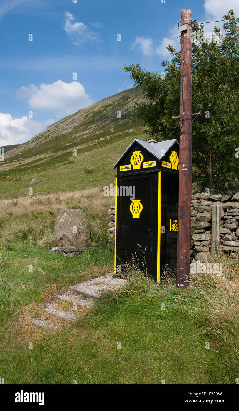 AA Emergency Telephone Box at Dunmail Raise, Cumbria, Lake District ...
