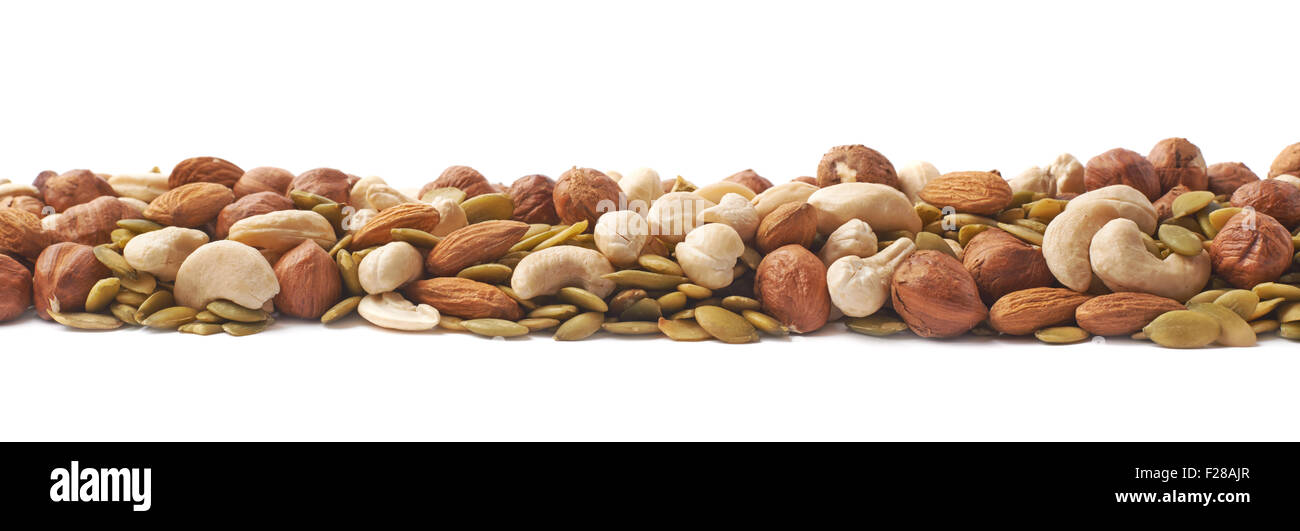 Line border made of multiple different nuts and seed mix, composition ...
