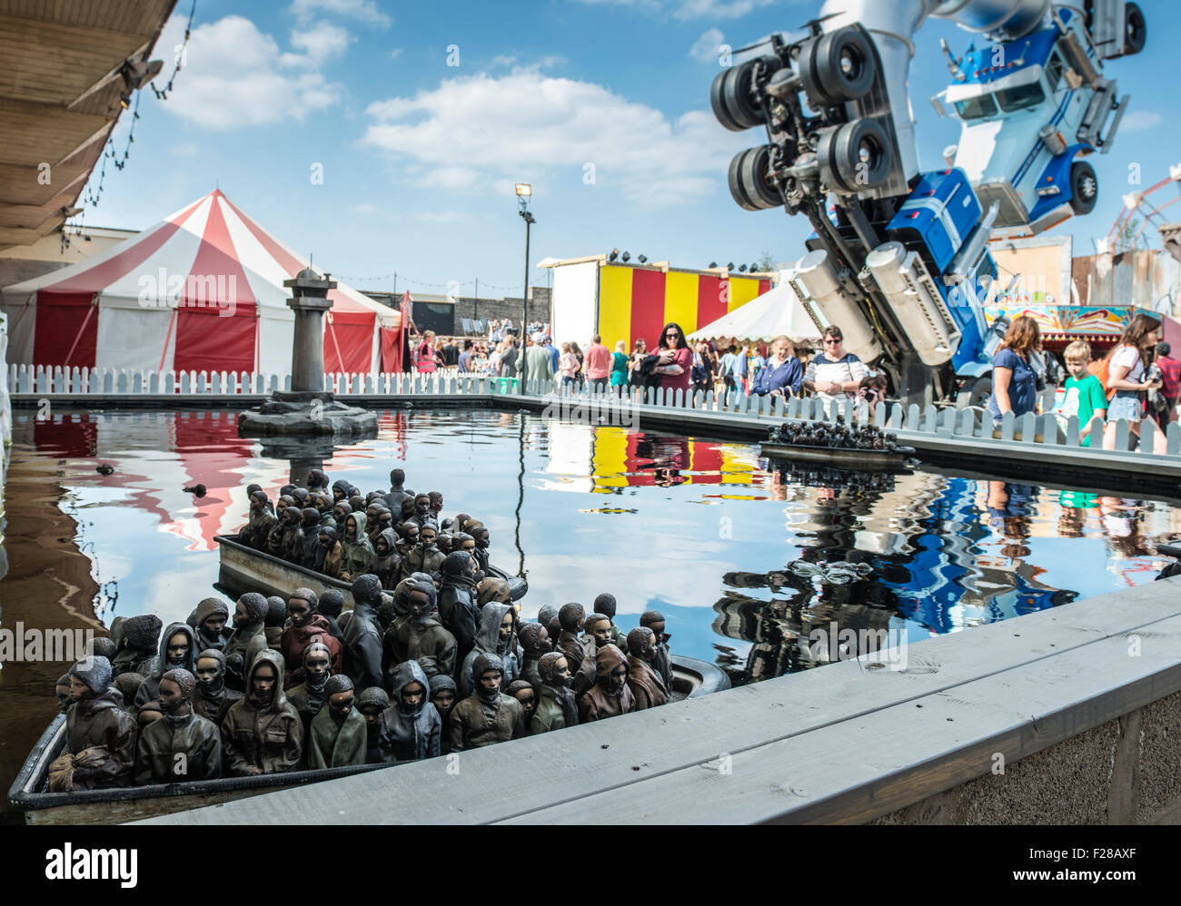 Banksy´s Dismaland Bemusement Park on the seafront in Weston-Super-Mare ...