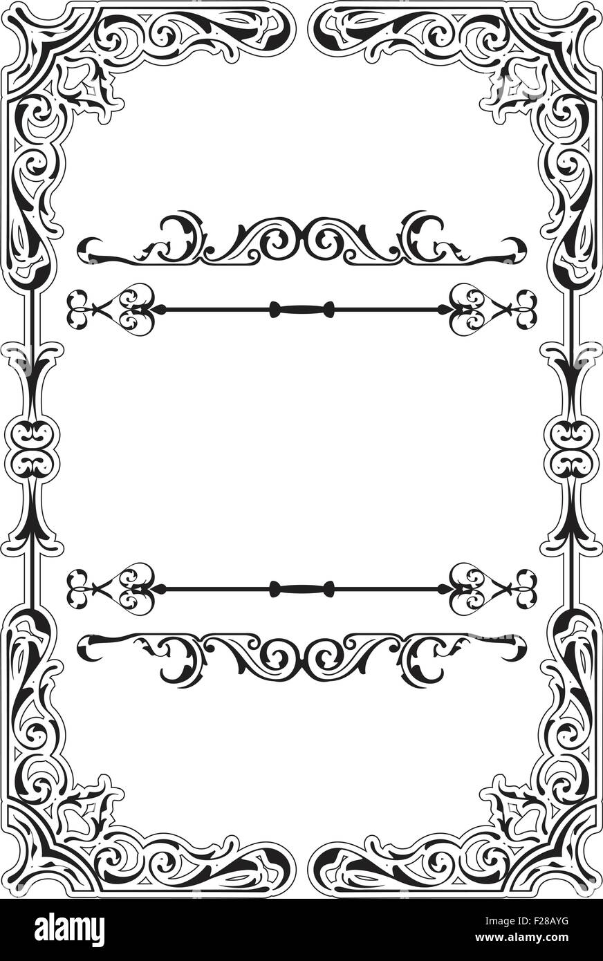 Scroll ornane swirll border is on white Stock Vector Image & Art - Alamy