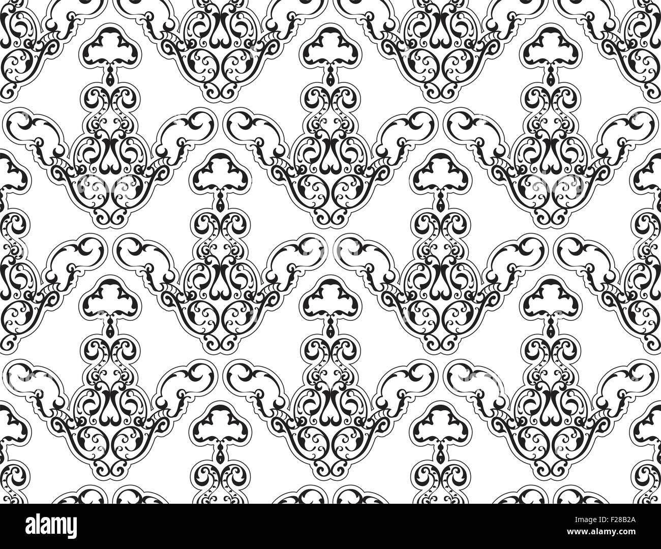 Seamless swirll art pattern isolated on white Stock Vector Image & Art ...