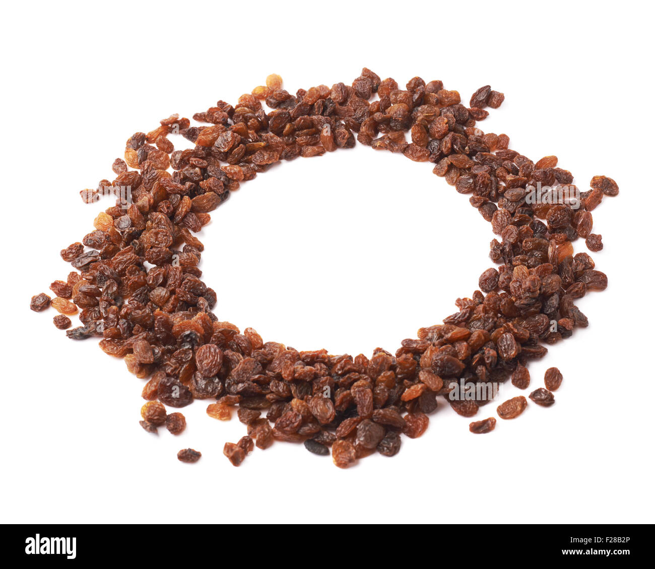 Round frame made of raisins isolated over the white background Stock ...