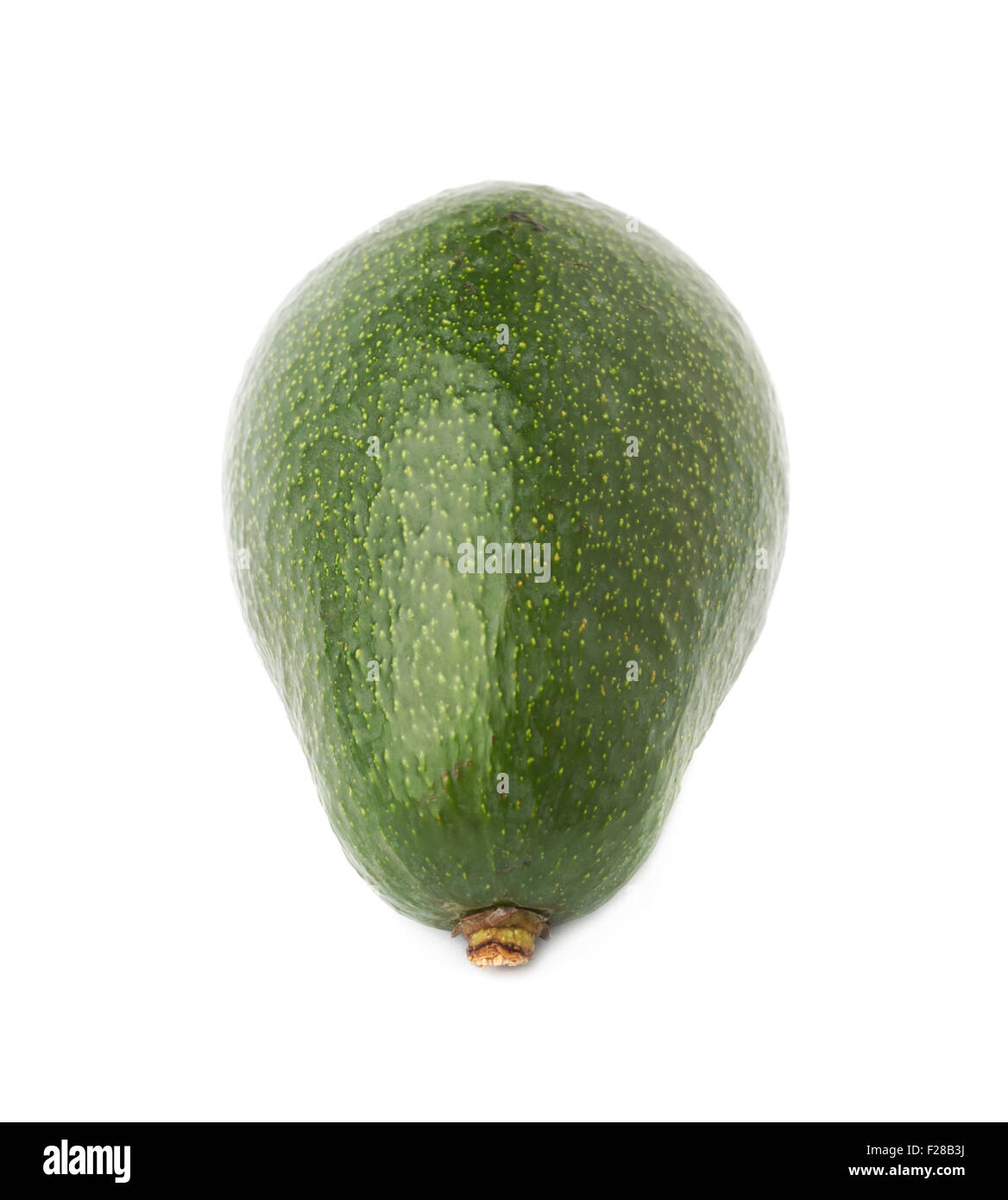 Single ripe green avocado fruit isolated over the white background ...