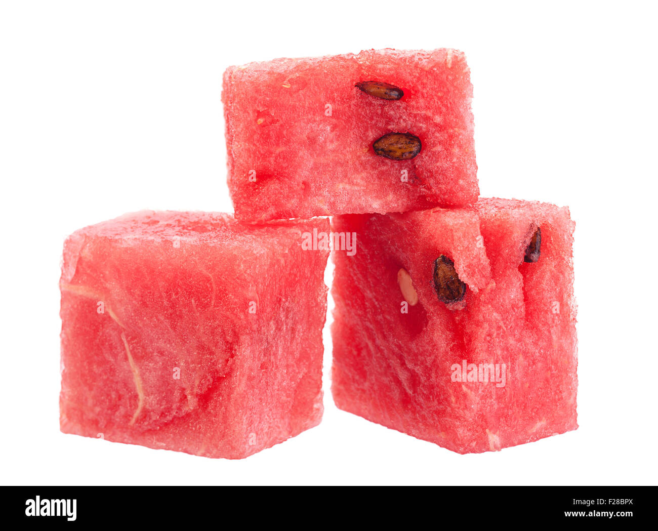 Watermelon fruit slice closeup isolated on white background Stock Photo ...