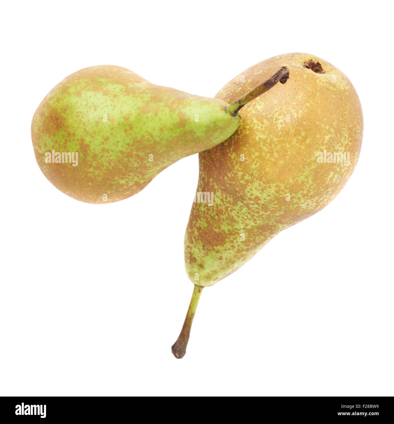 Two green pears Cut Out Stock Images & Pictures - Alamy