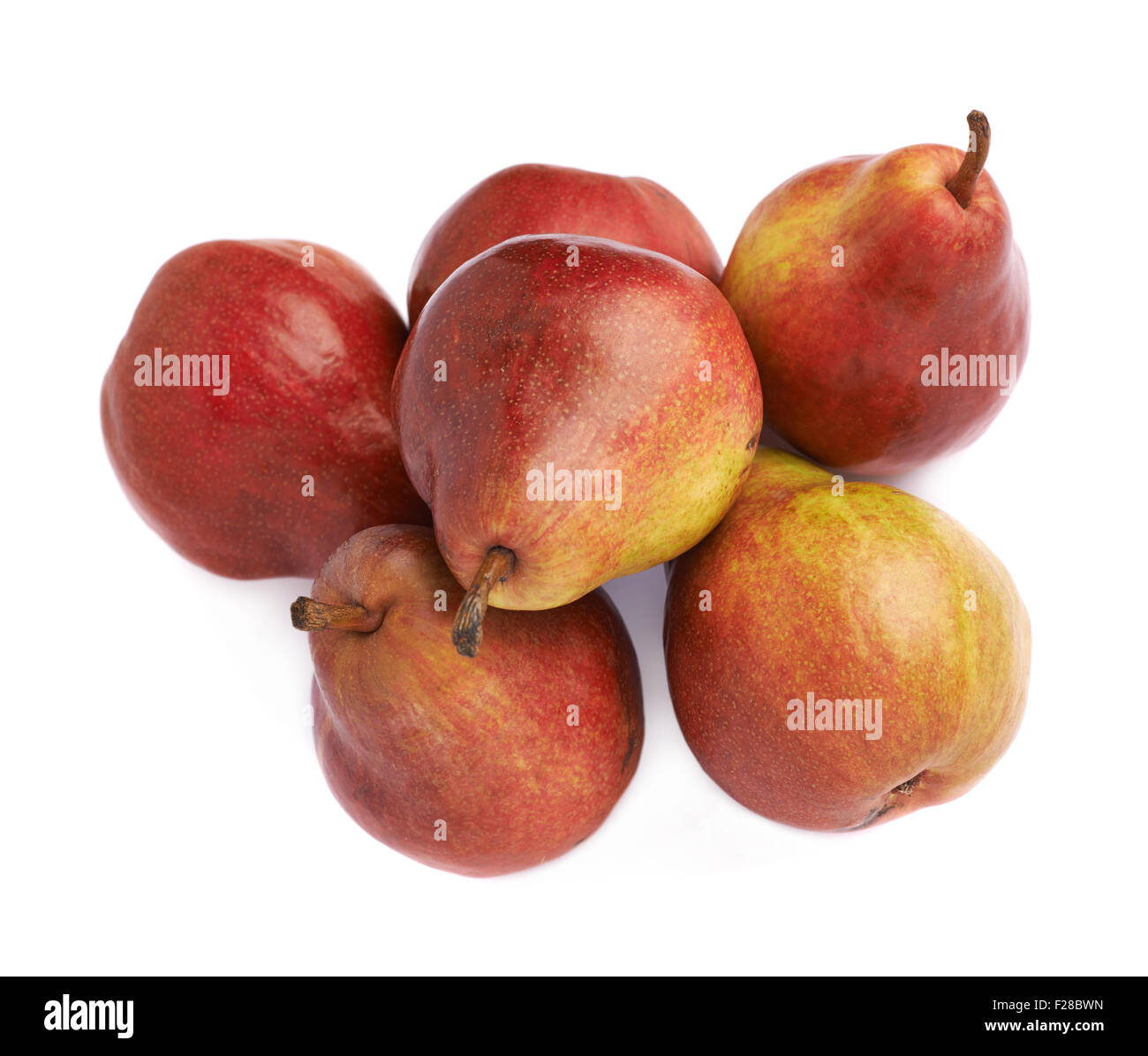 Pile of red pears isolated Stock Photo - Alamy