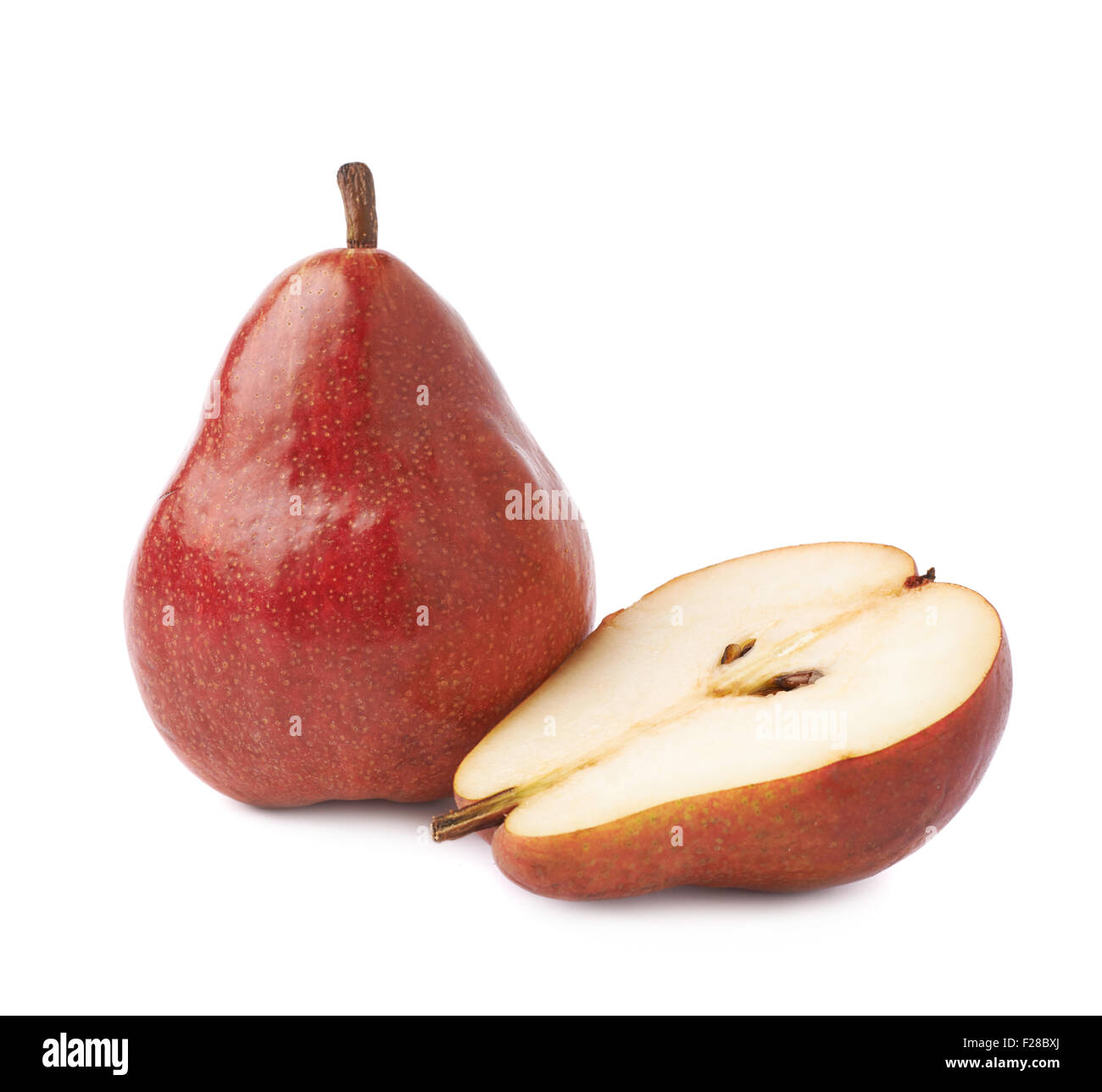Cut and served red pear Stock Photo - Alamy
