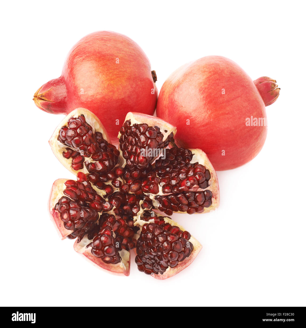 Split open pomegranate fruit Stock Photo - Alamy
