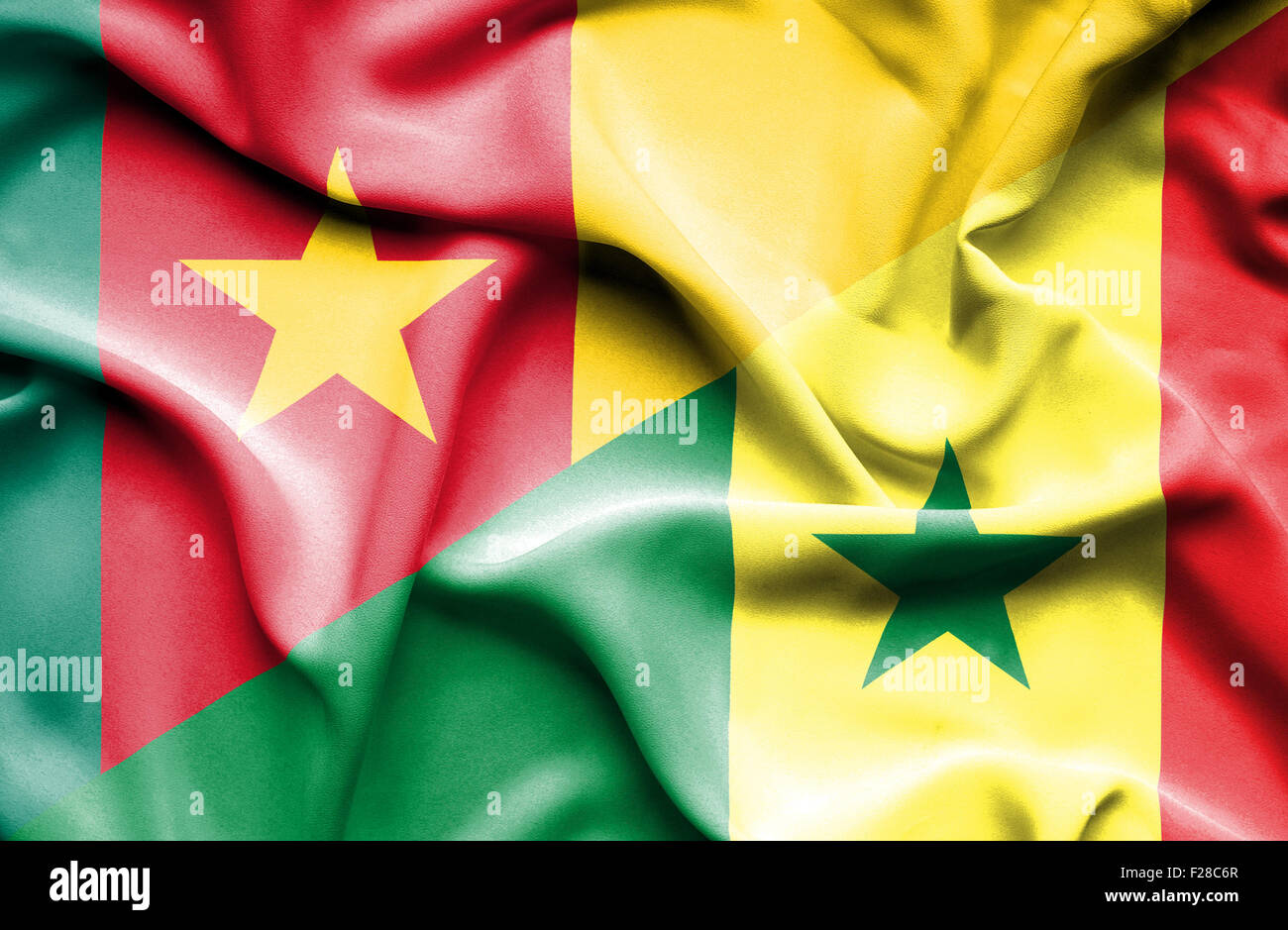 Senegal cameroon flag waving hi-res stock photography and images - Alamy