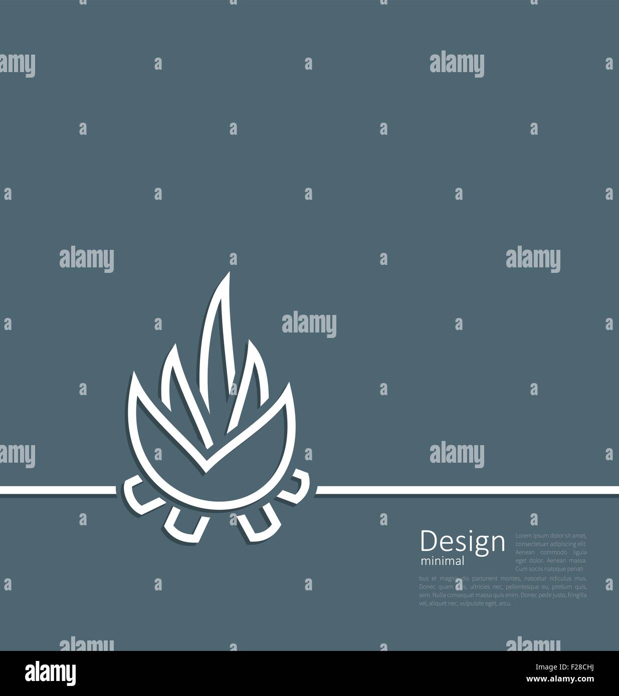 Illustration logo of bonfire, symbol of camping, simple flat sty Stock ...