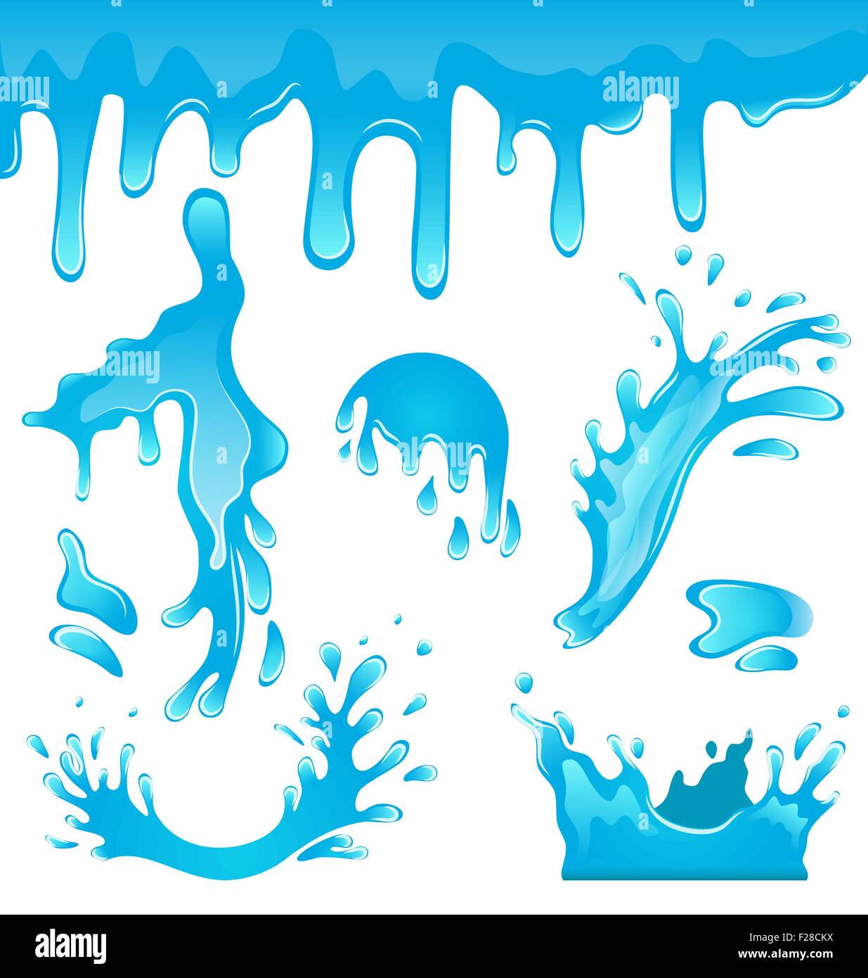 Water splash drops falling Stock Vector Images - Alamy