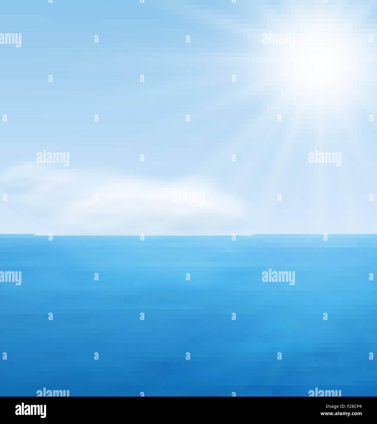 Sea Landscape Calm Blue Ocean Stock Vector Image & Art - Alamy