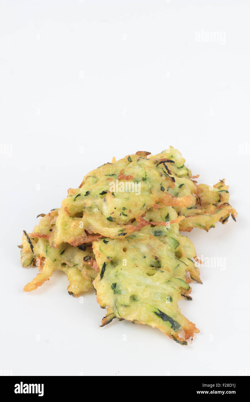 Deep fried courgette cakes. Cooked to perfection Stock Photo - Alamy