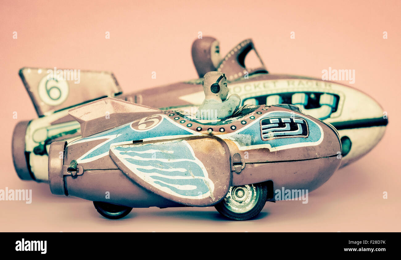 retro rocket toys Stock Photo - Alamy