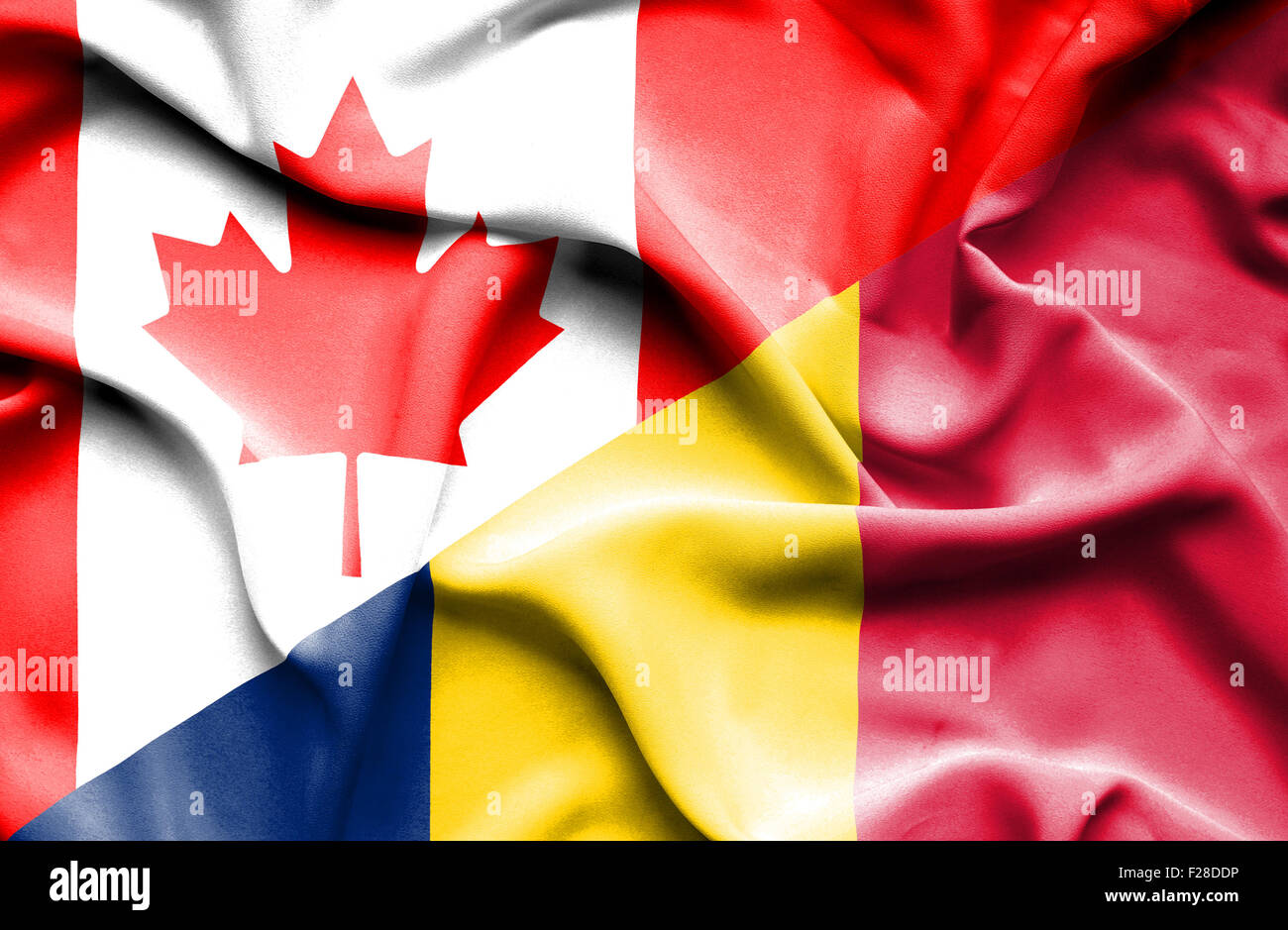 Waving flag of Chad and Canada Stock Photo - Alamy