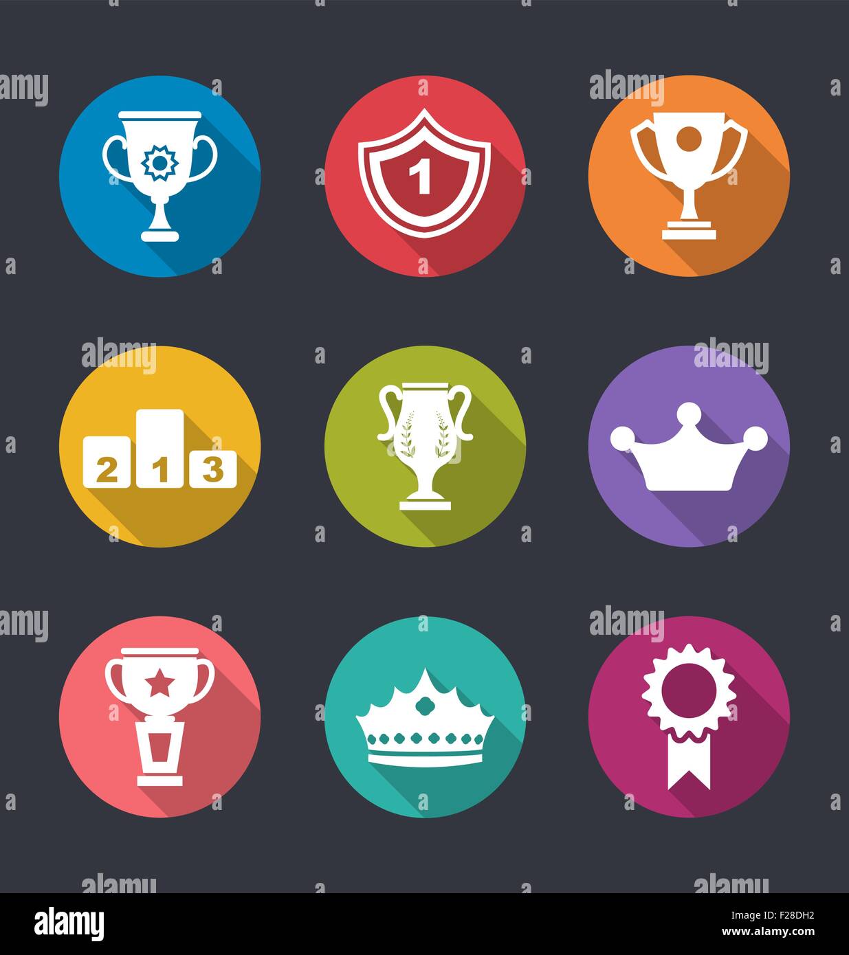 Award icons: vector set of prizes and trophy signs Stock Vector Image ...