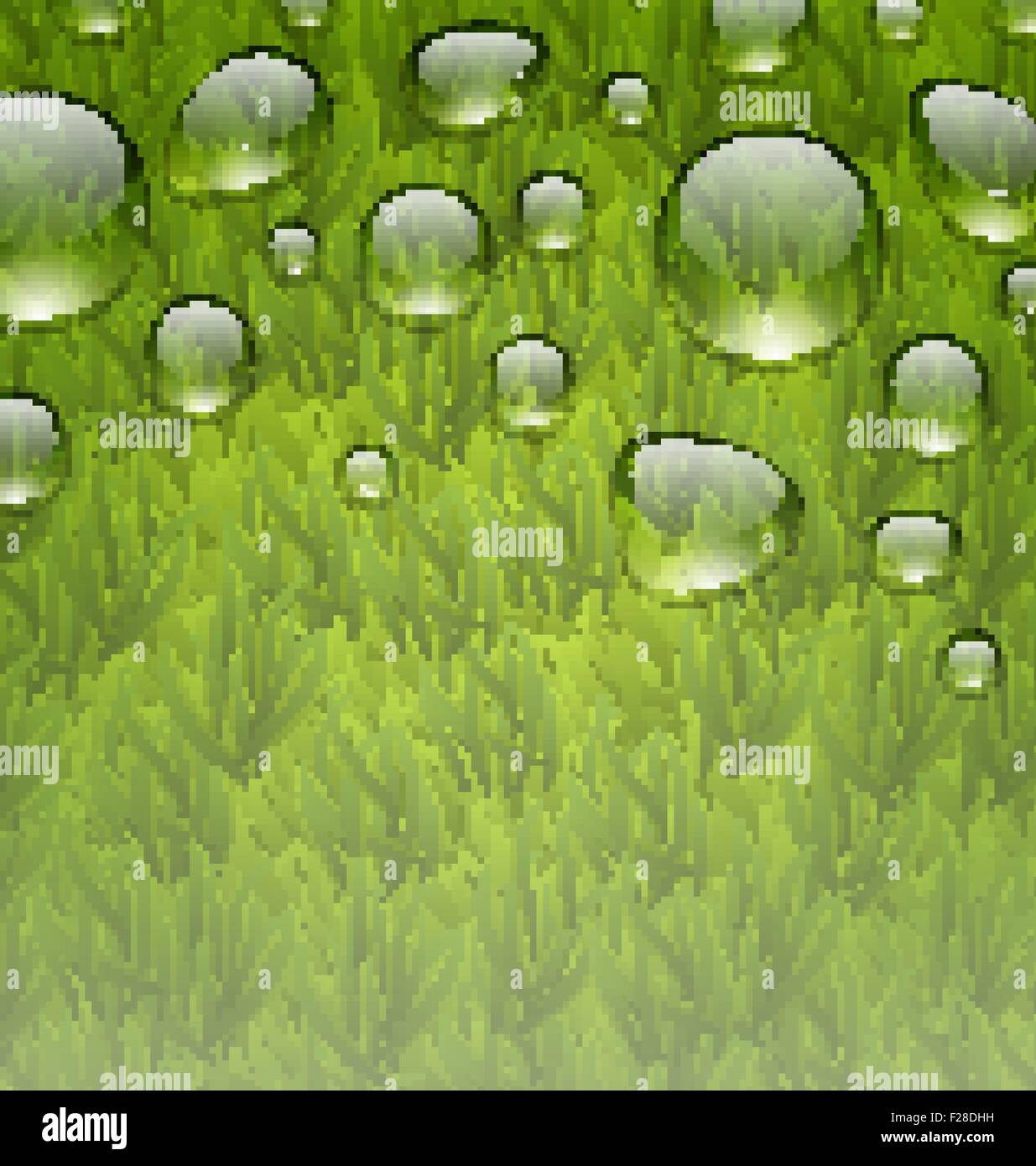Eco friendly background with water drops on fresh green grass te Stock ...