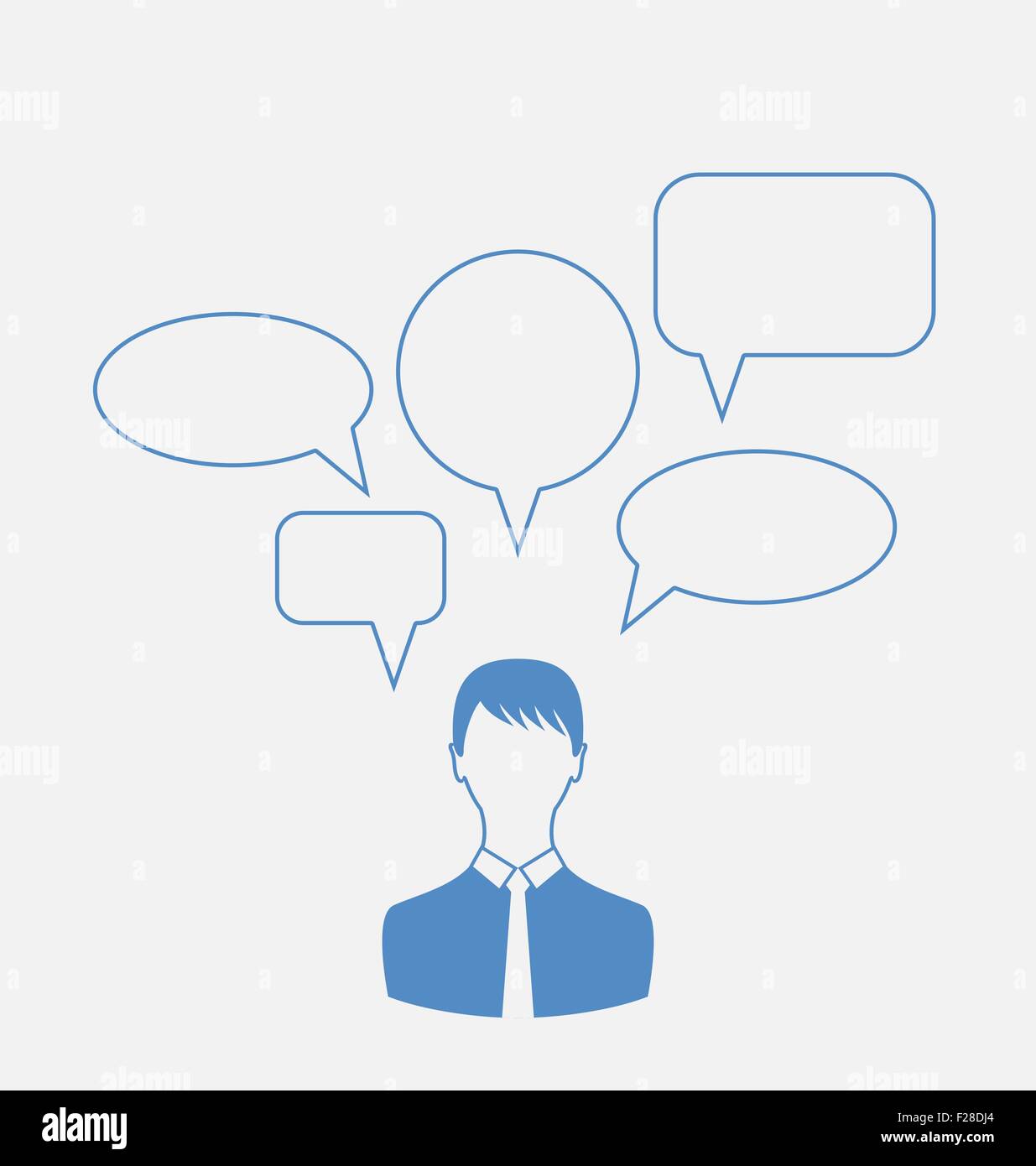 Business man thinking, many thoughts Stock Vector Image & Art - Alamy