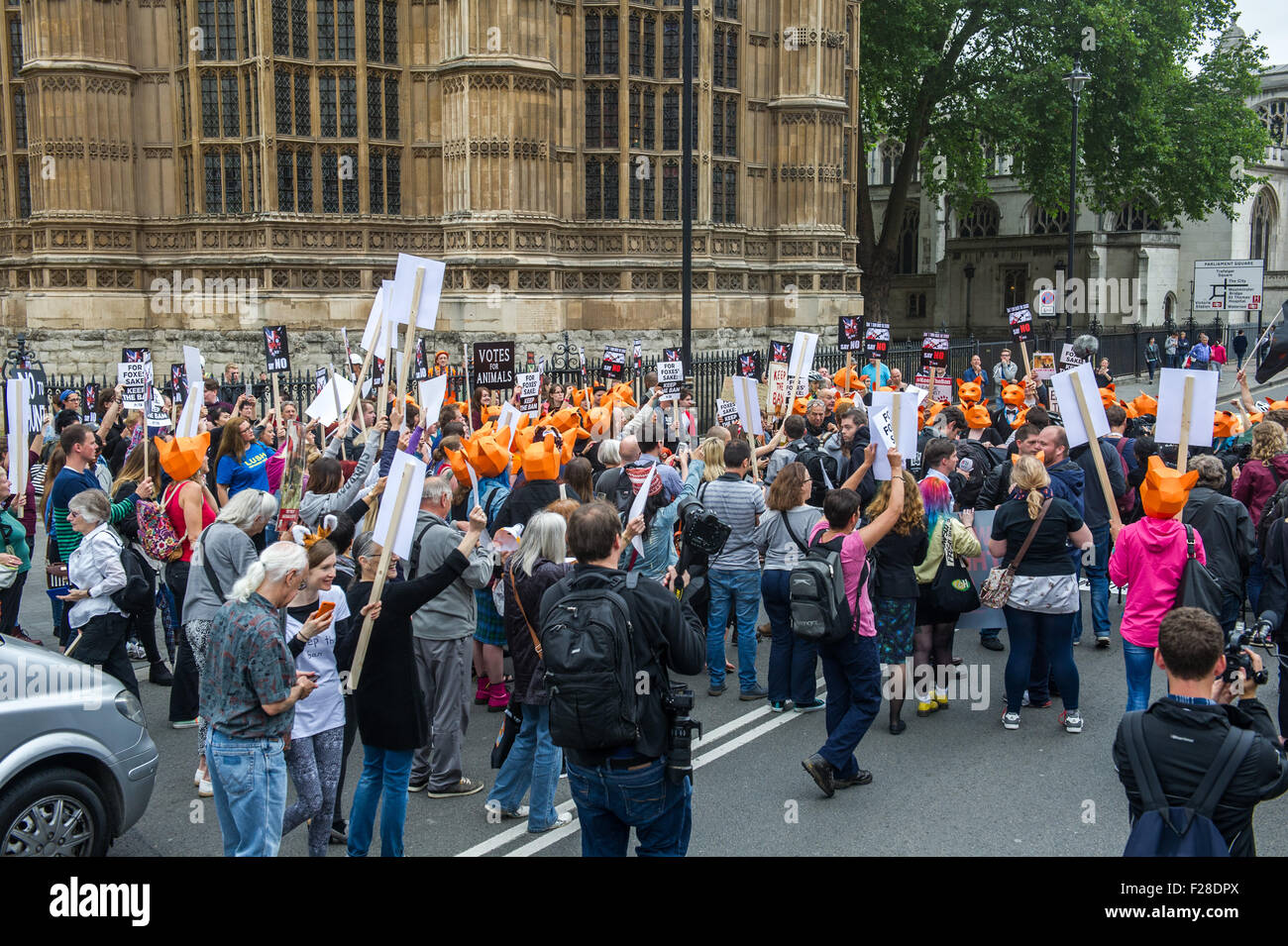 Brian May attends a Keep the Fox Hunting Ban protest outside the Houses ...