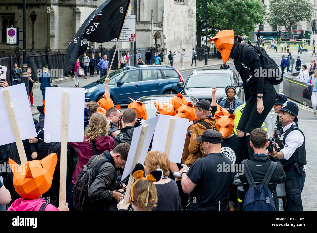 Brian May attends a Keep the Fox Hunting Ban protest outside the Houses ...