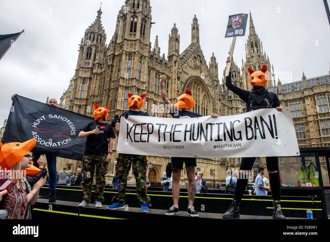 Brian May attends a Keep the Fox Hunting Ban protest outside the Houses ...