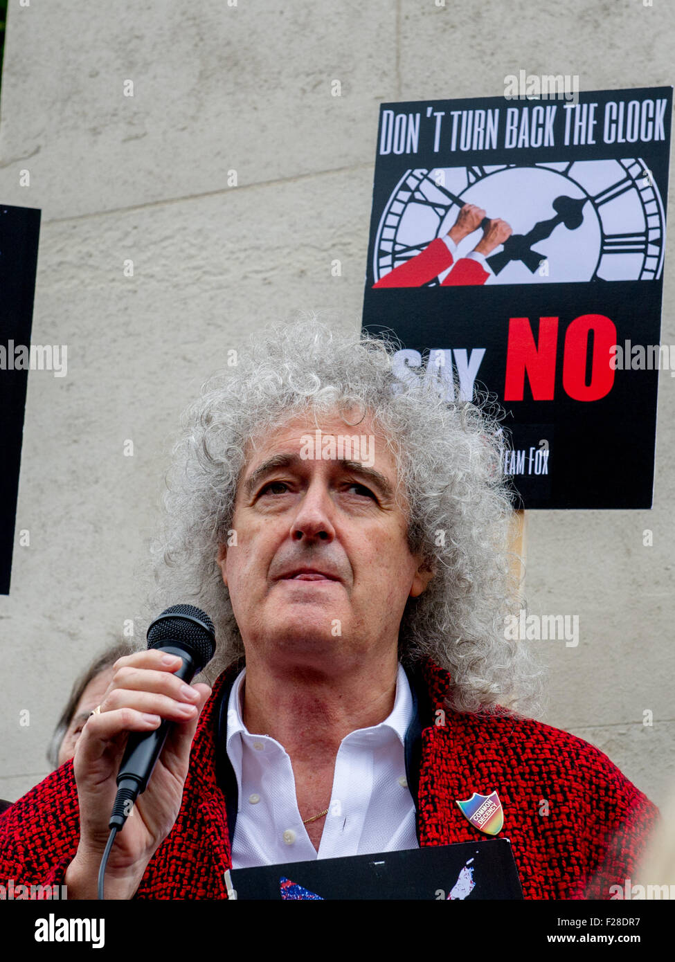 Brian May attends a Keep the Fox Hunting Ban protest outside the Houses ...