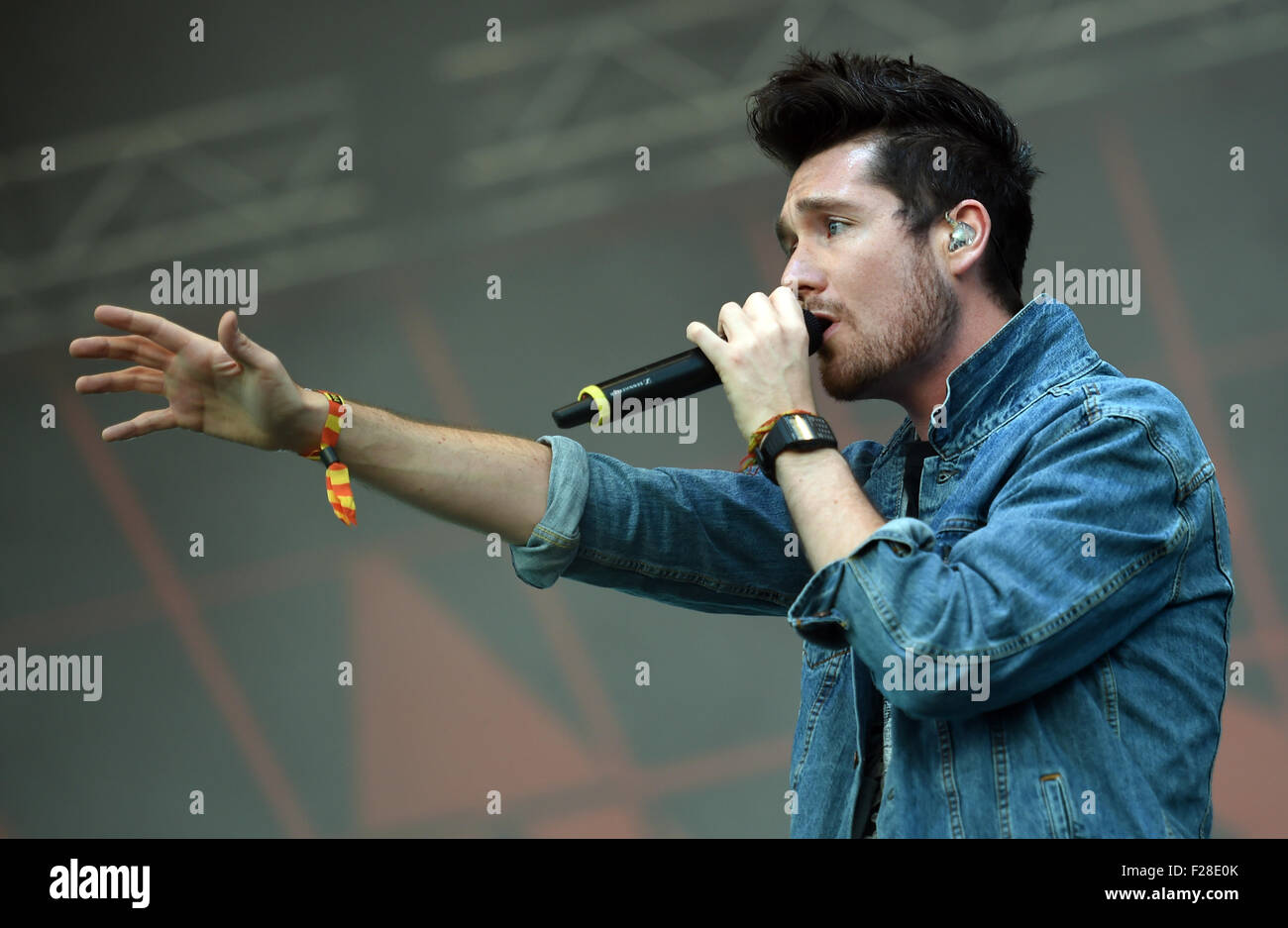 Berlin, Germany. 12th Sep, 2015. Singer Daniel 'Dan' Campbell Smith of British band Bastille ...