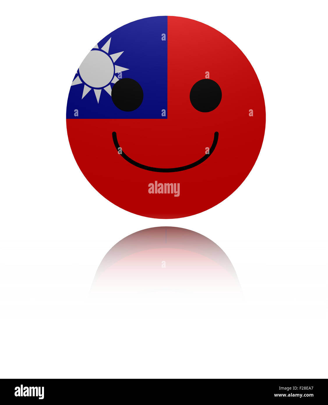 Taiwan happy icon with reflection illustration Stock Photo - Alamy
