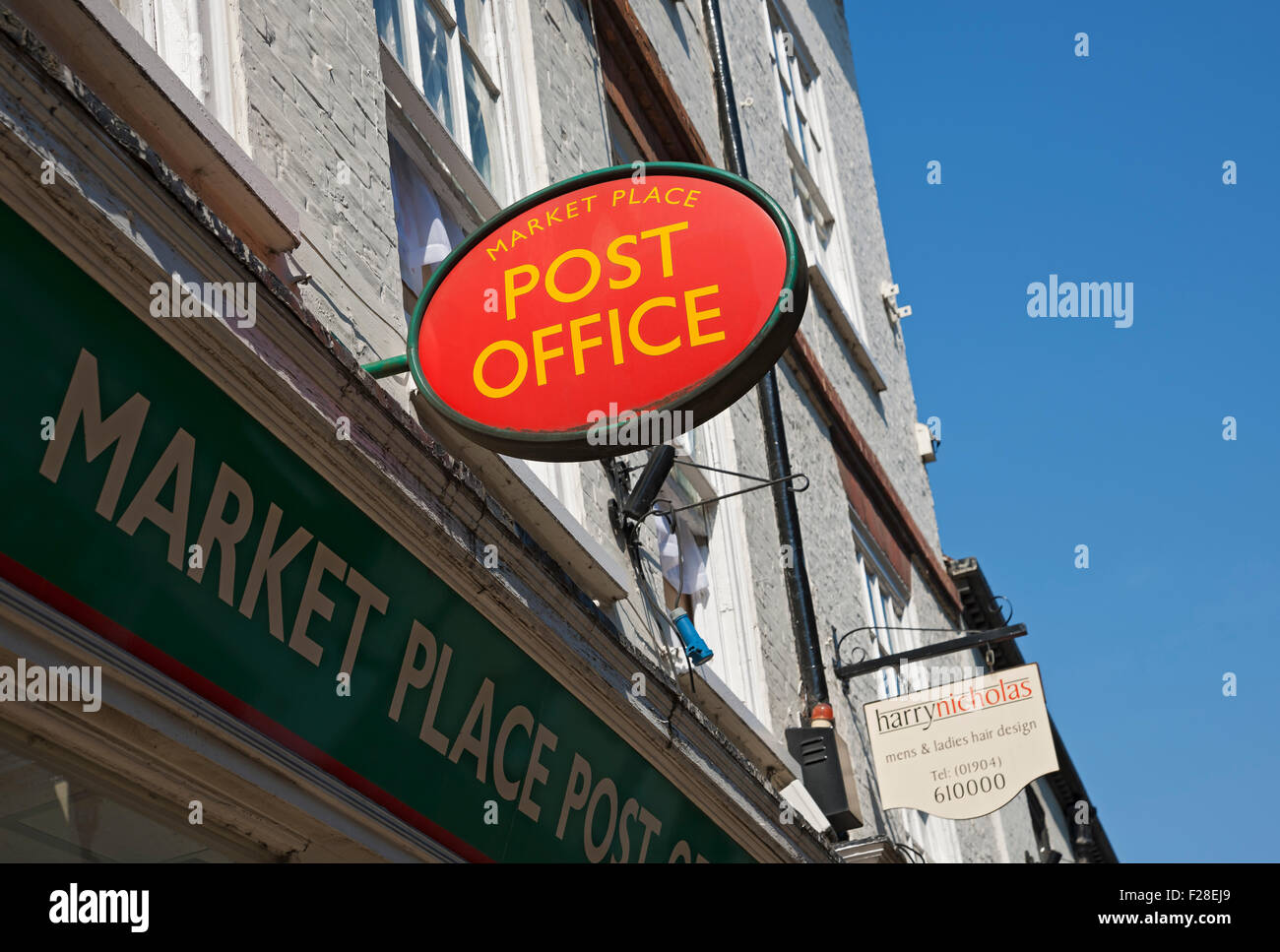 Close up of Post office sign signage exterior York North Yorkshire ...