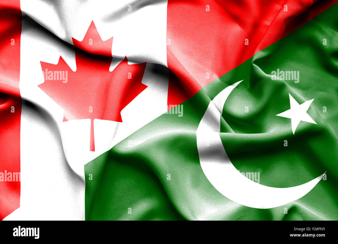 Waving flag of Pakistan and Canada Stock Photo - Alamy