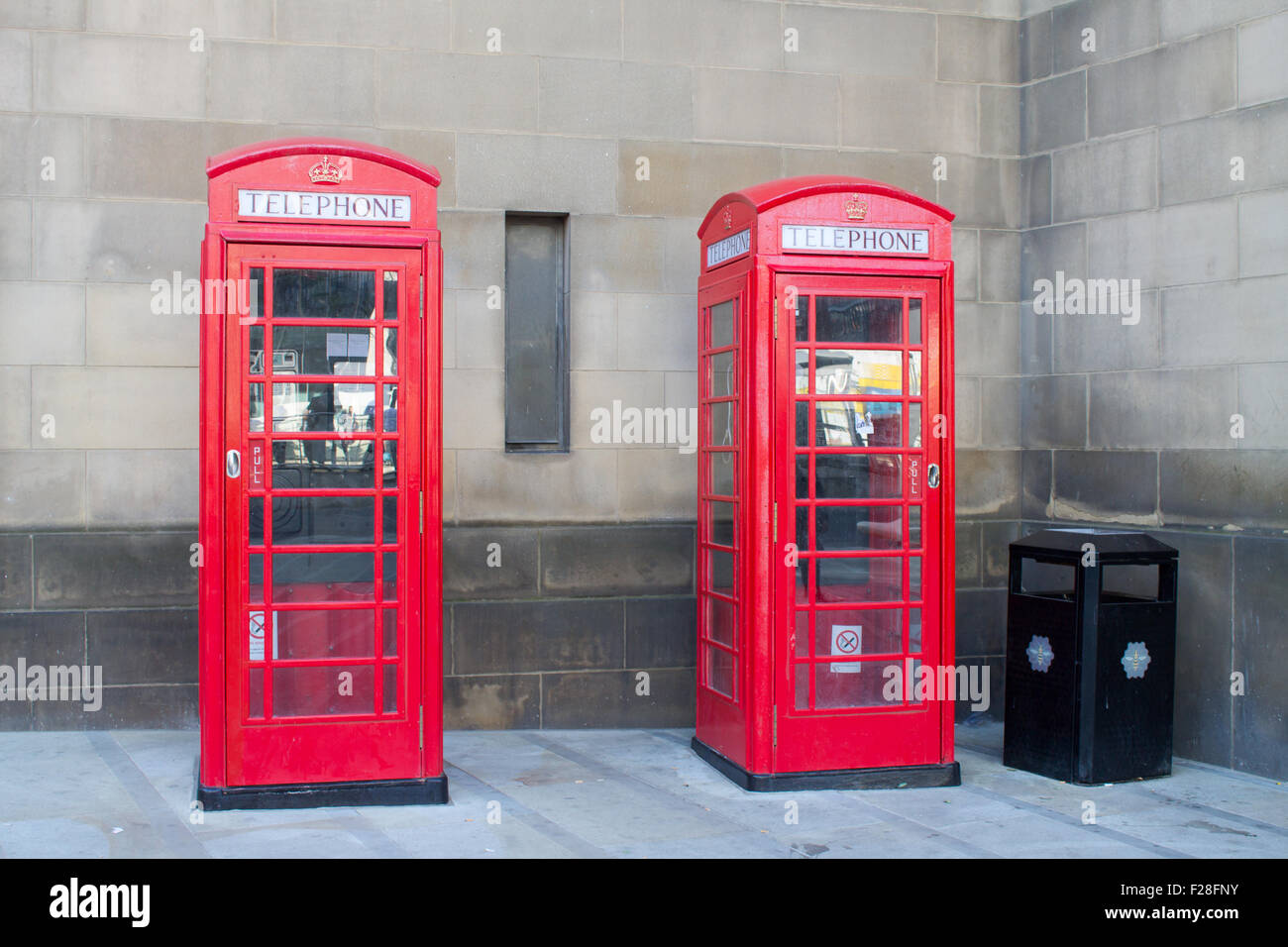Classical Phone Booths at central Manchester Stock Photo - Alamy