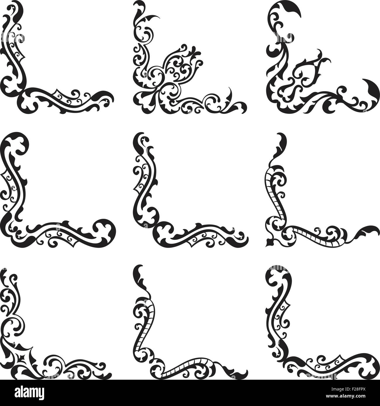 Vintage set of corners on white Stock Vector Image & Art - Alamy