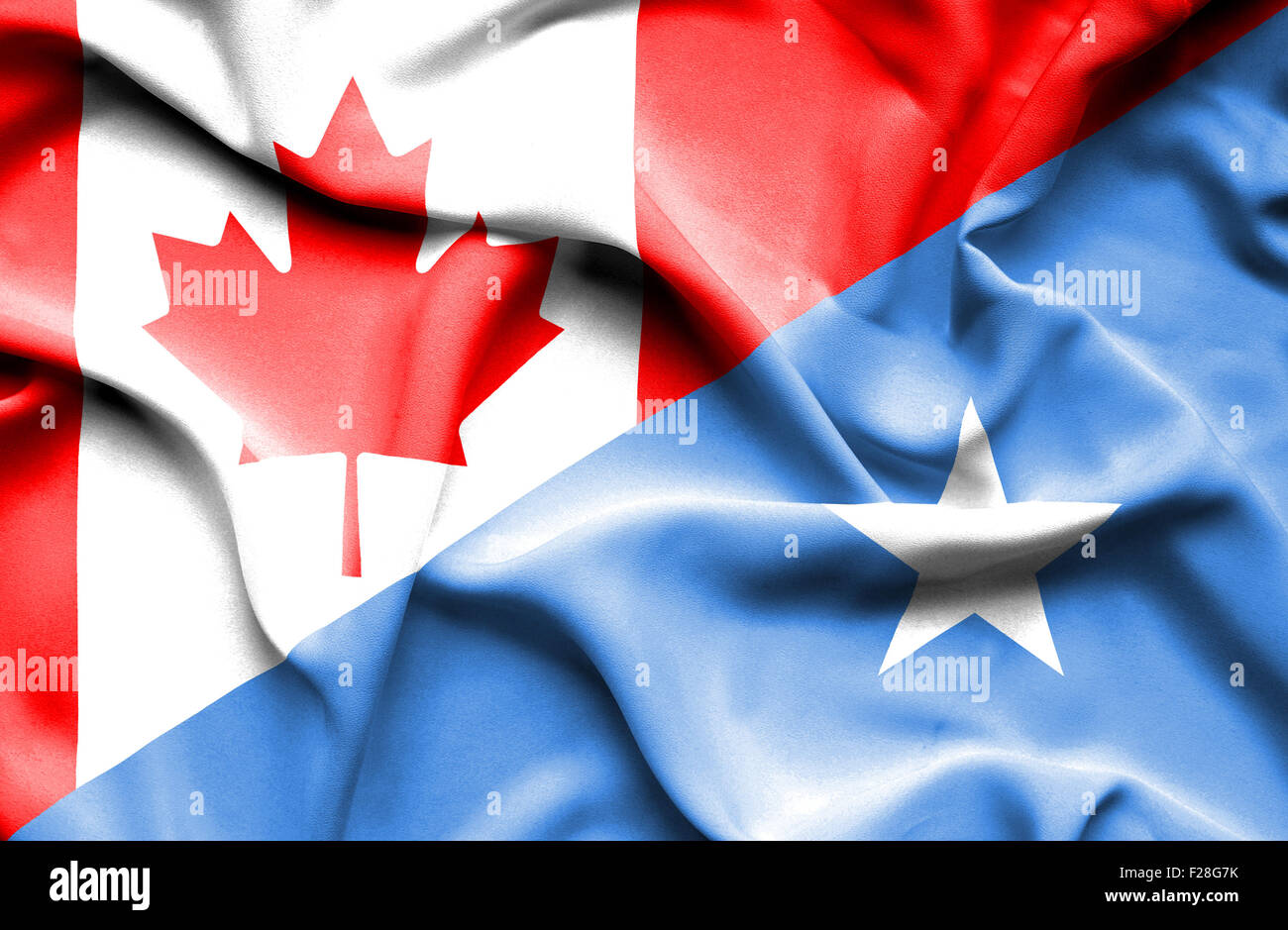 Waving flag of Somalia and Canada Stock Photo - Alamy