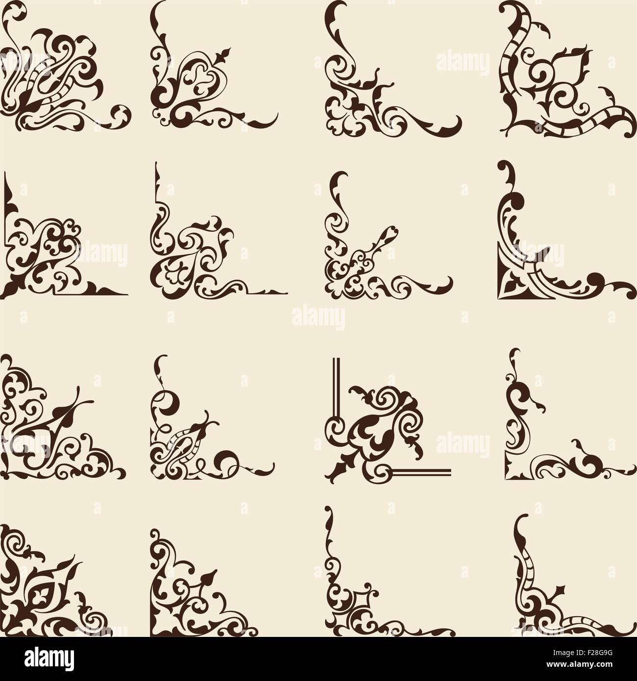 Nice corner set is isolated on beige Stock Vector Image & Art - Alamy