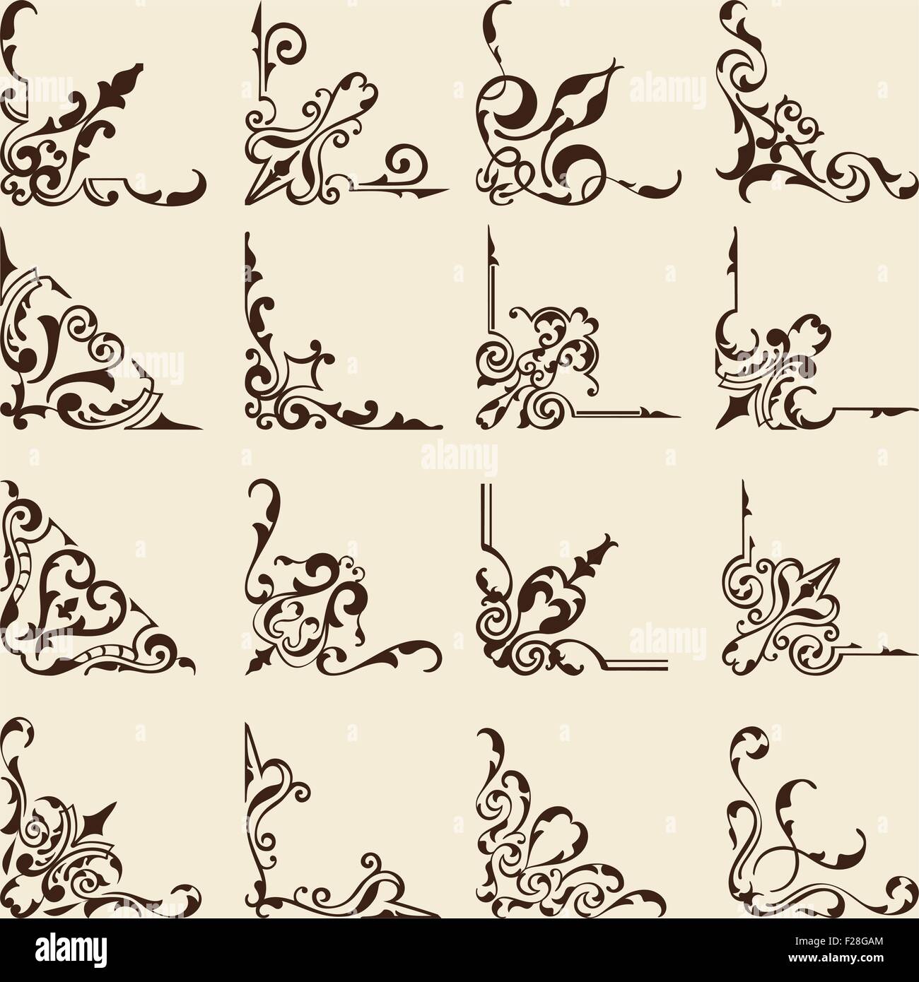 Perfect corner set is isolated on beige Stock Vector Image & Art - Alamy