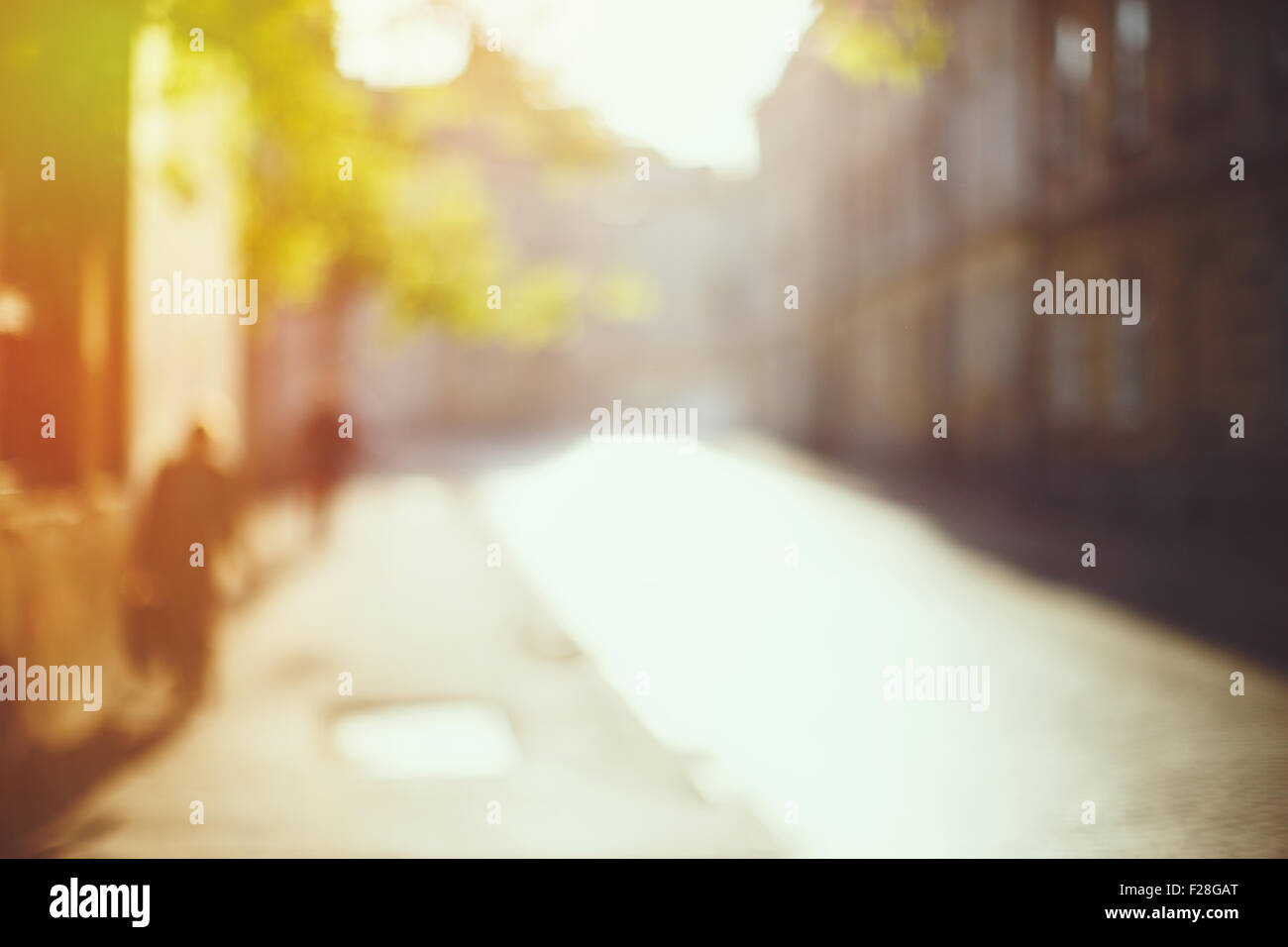Sunset blurred street view, daylight, abstract background Stock Photo ...