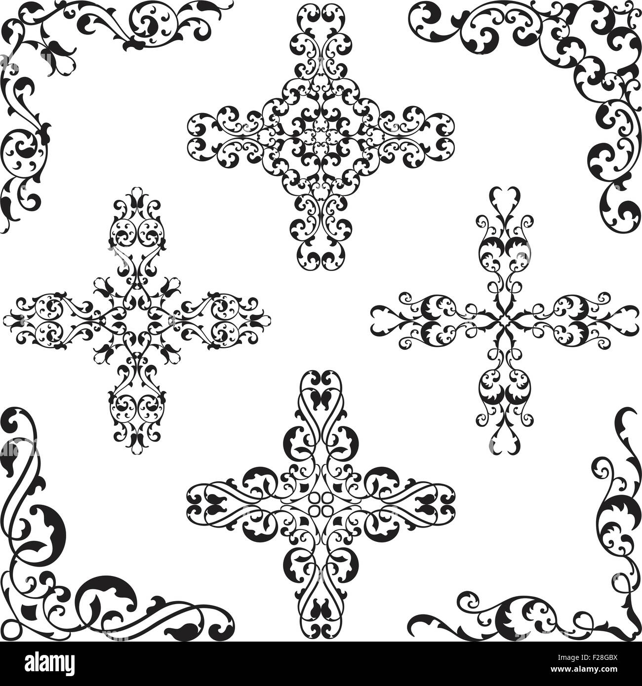 Corner nice set on white Stock Vector Image & Art - Alamy