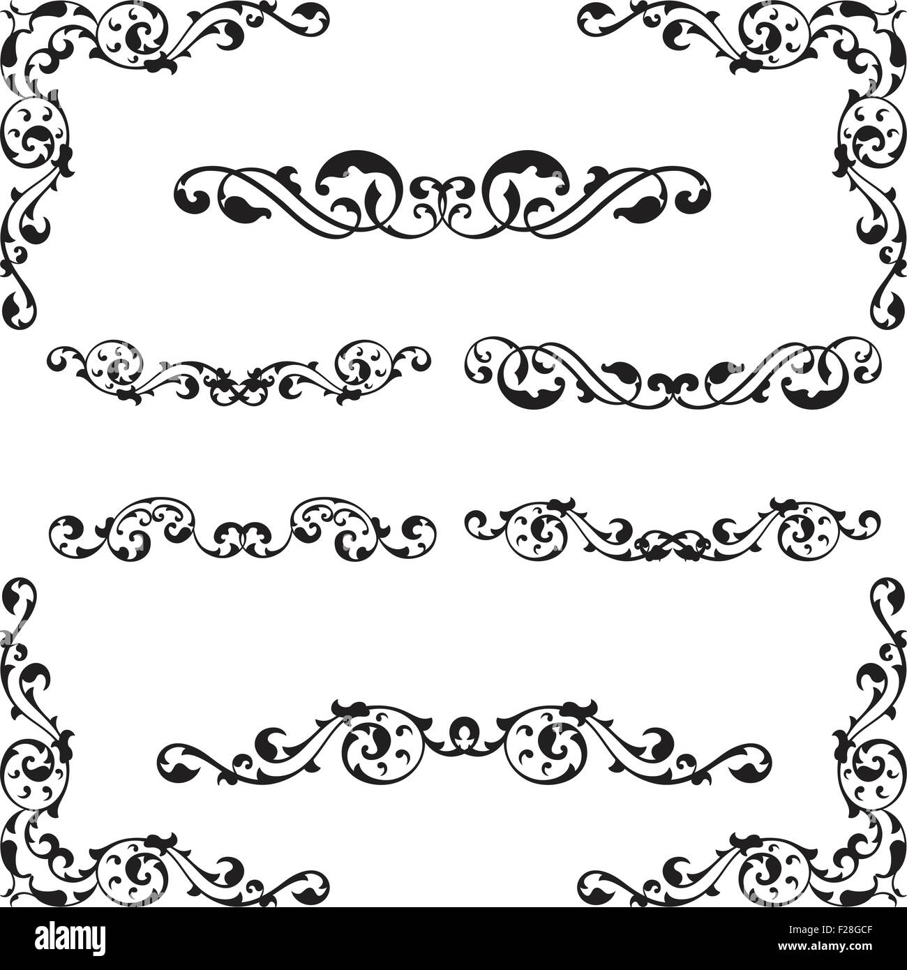 Victorian swirl elements on white Stock Vector Image & Art - Alamy