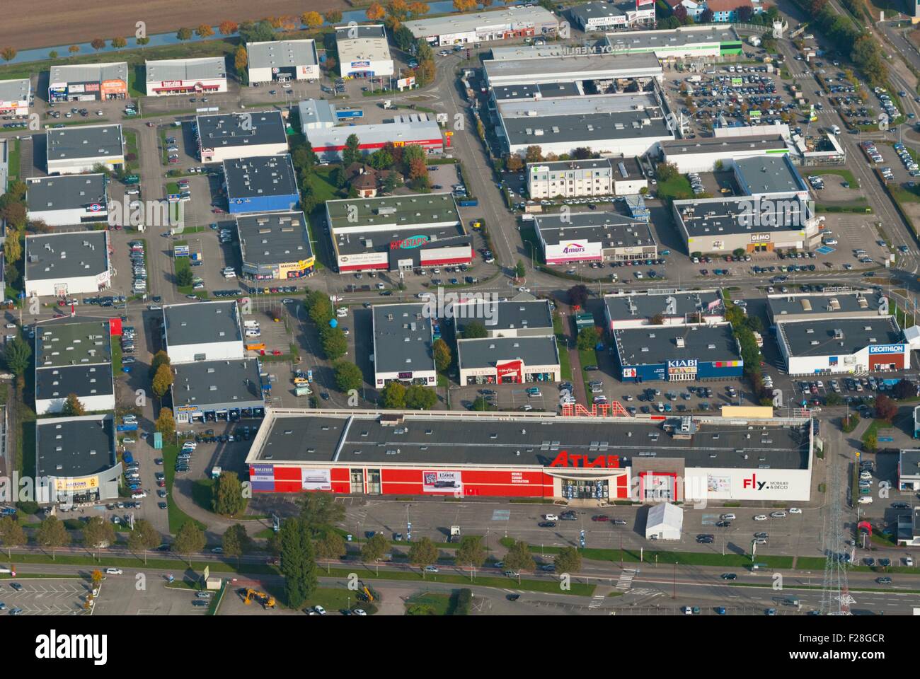France, Bas Rhin (67), Vendenheim, Commercial area (aerial view) // Bas ...