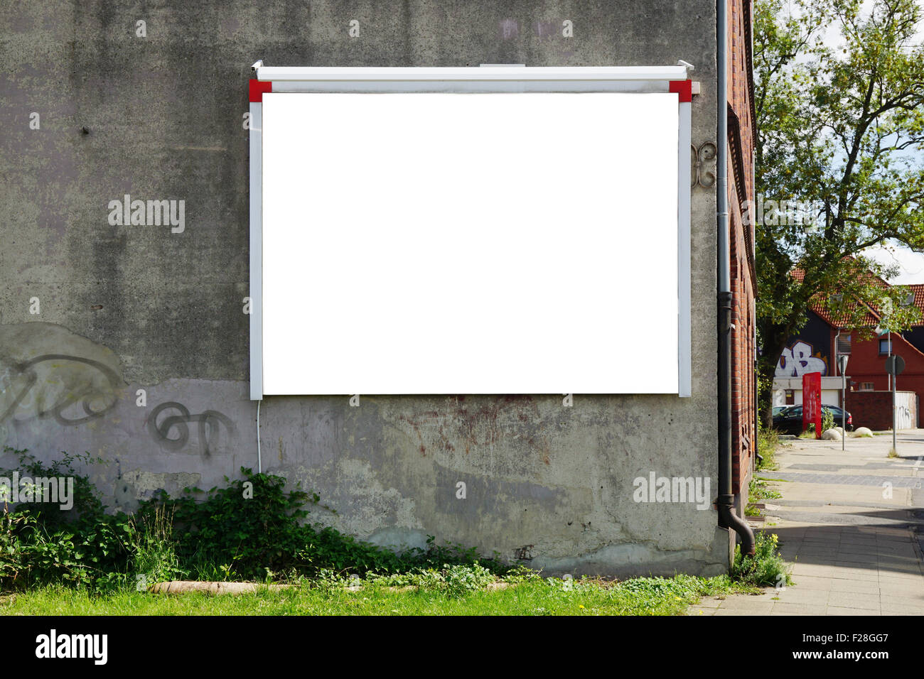 empty wall advertising panel Stock Photo - Alamy