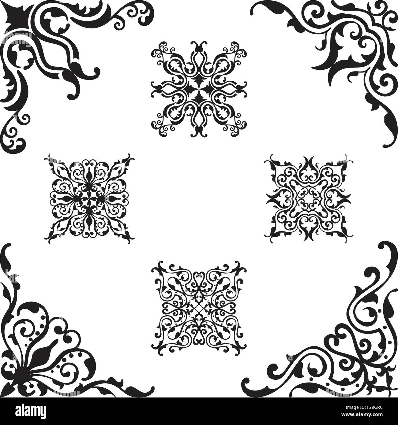 Baroque corner set is on white Stock Vector Image & Art - Alamy