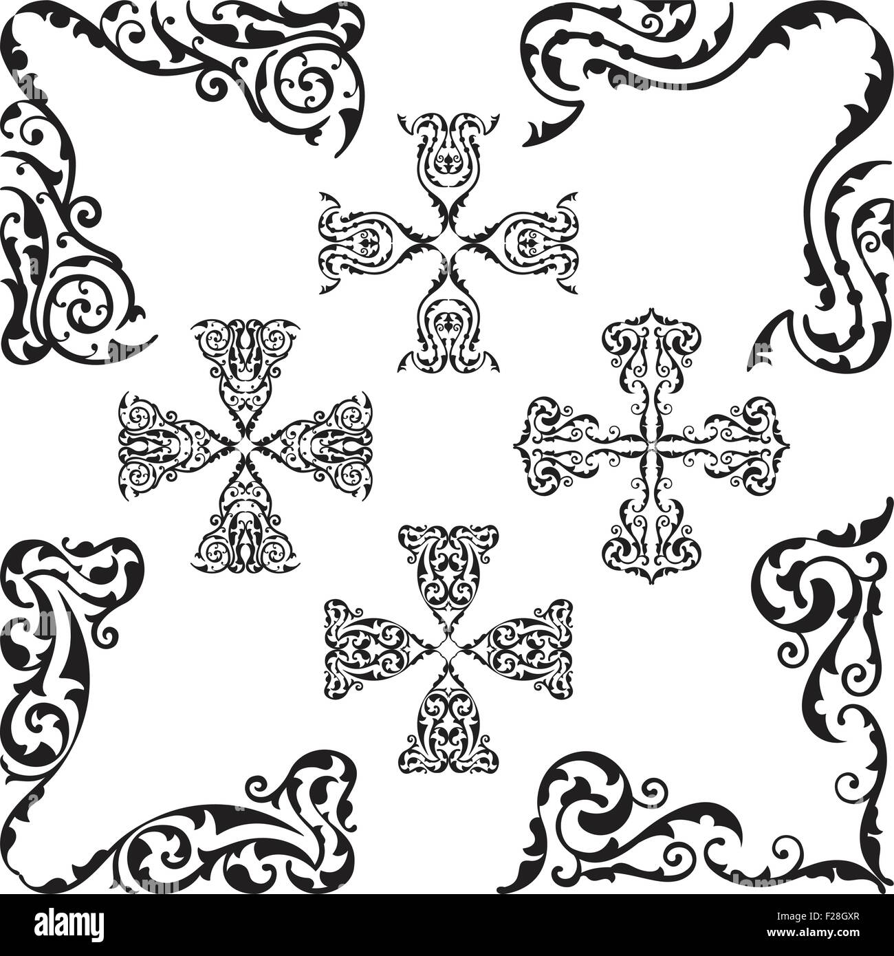 Nice corner set isolated on white Stock Vector Image & Art - Alamy