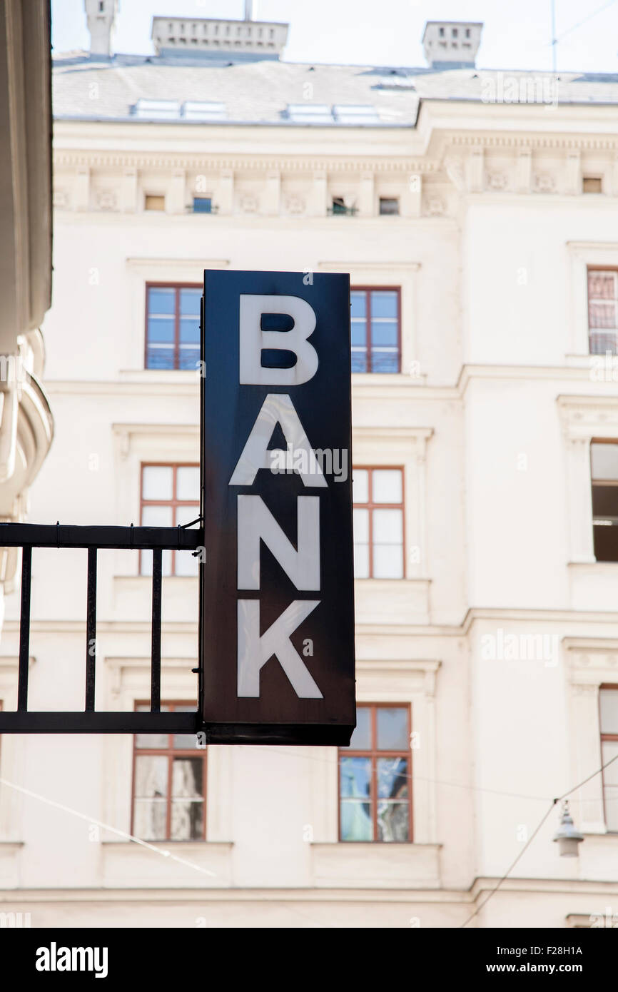 Bank Sign in Urban Setting Stock Photo - Alamy