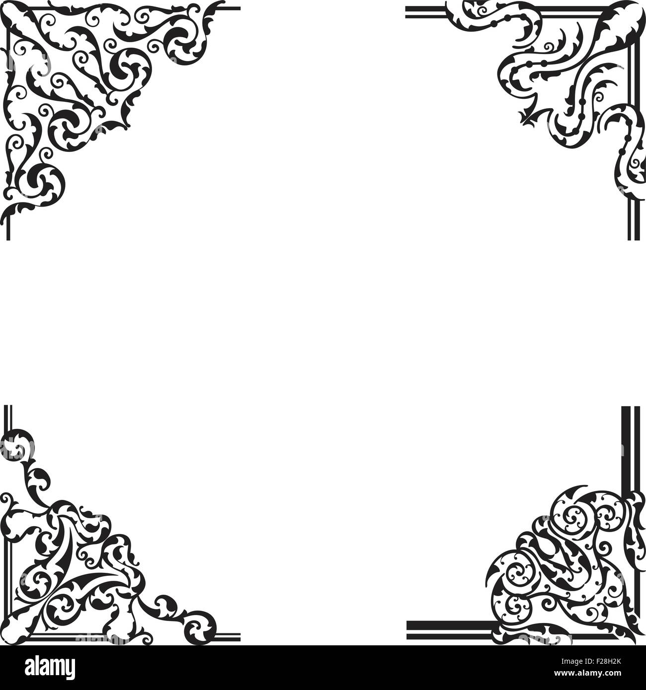 Ornate corner set is on white Stock Vector Image & Art - Alamy