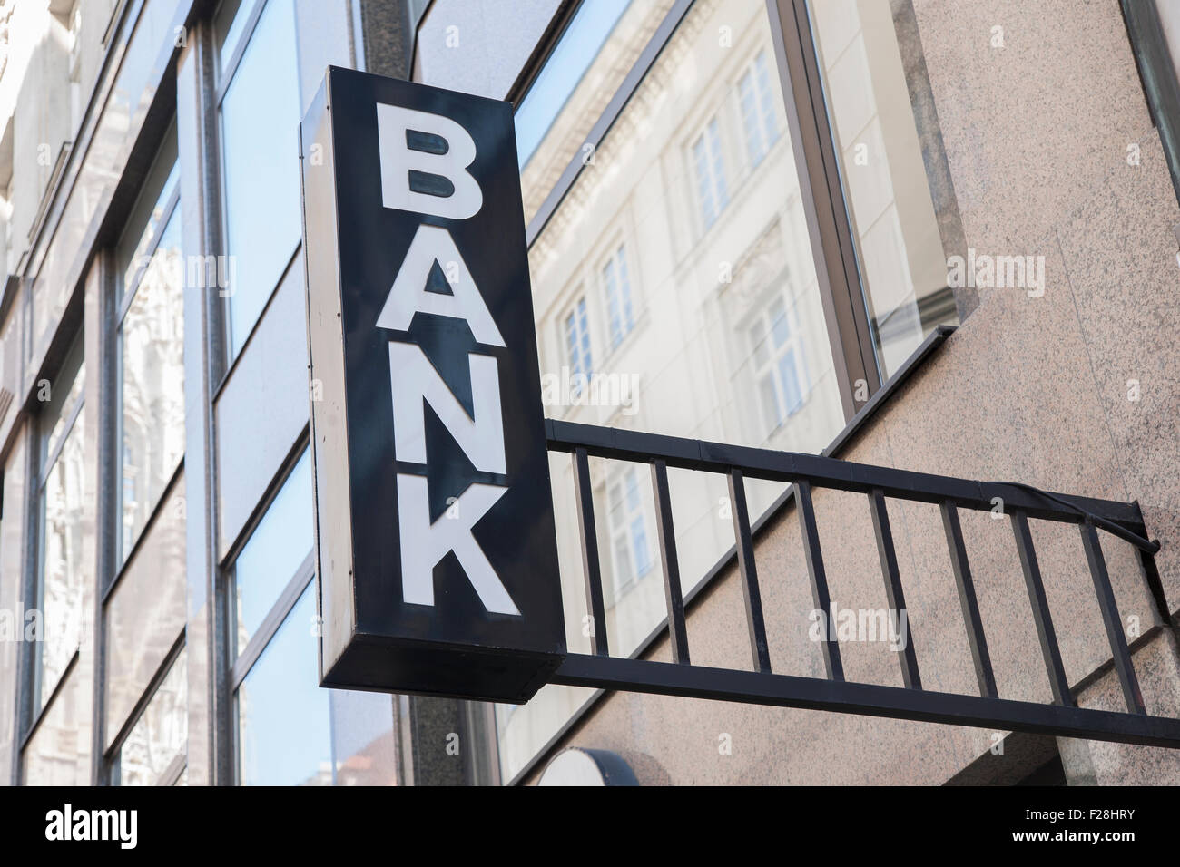 Bank Sign in Urban Setting Stock Photo - Alamy