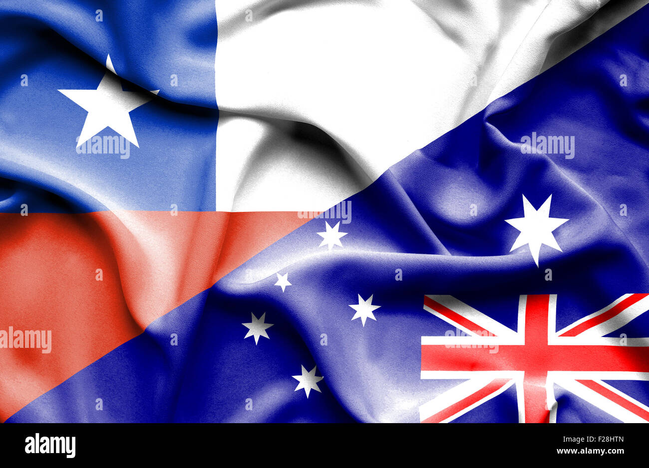 Waving flag of Australia and Chile Stock Photo - Alamy