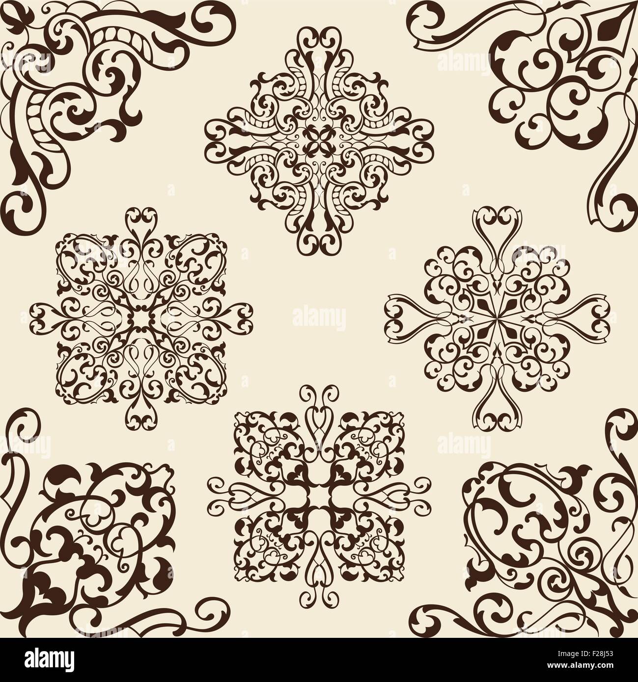 Corner baroque set isolated on white Stock Vector Image & Art - Alamy