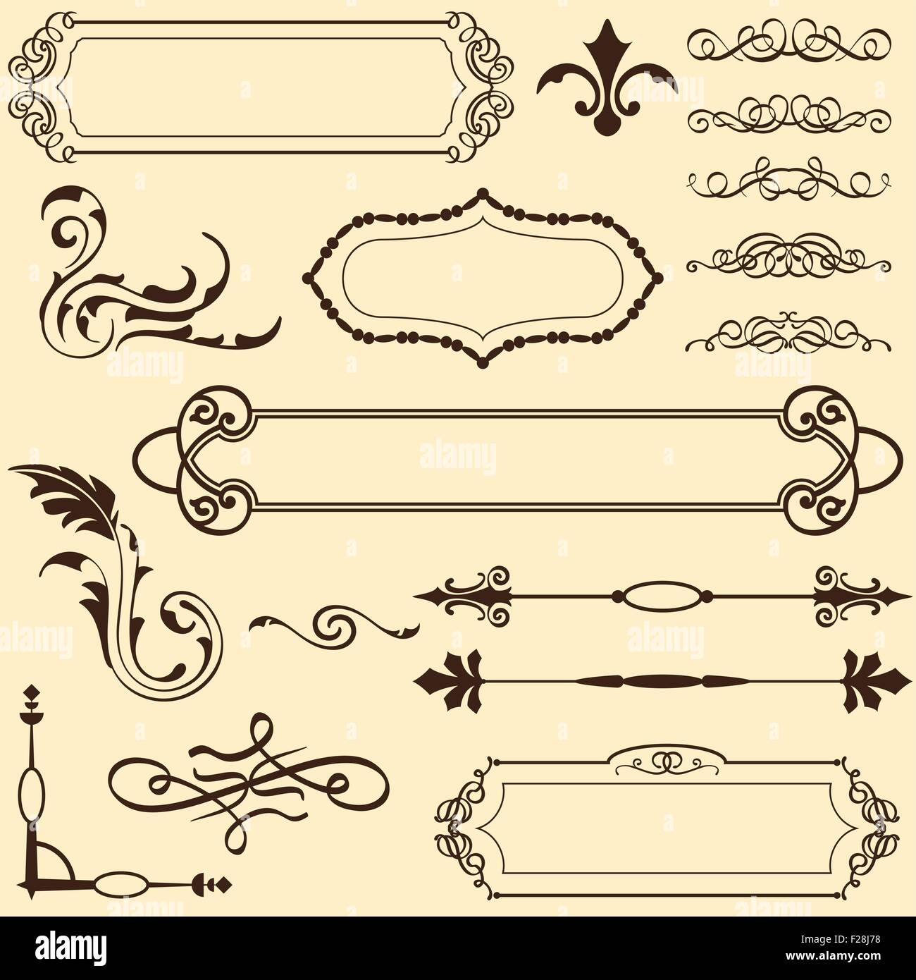 Calligraphy nice design set is isolated Stock Vector Image & Art - Alamy